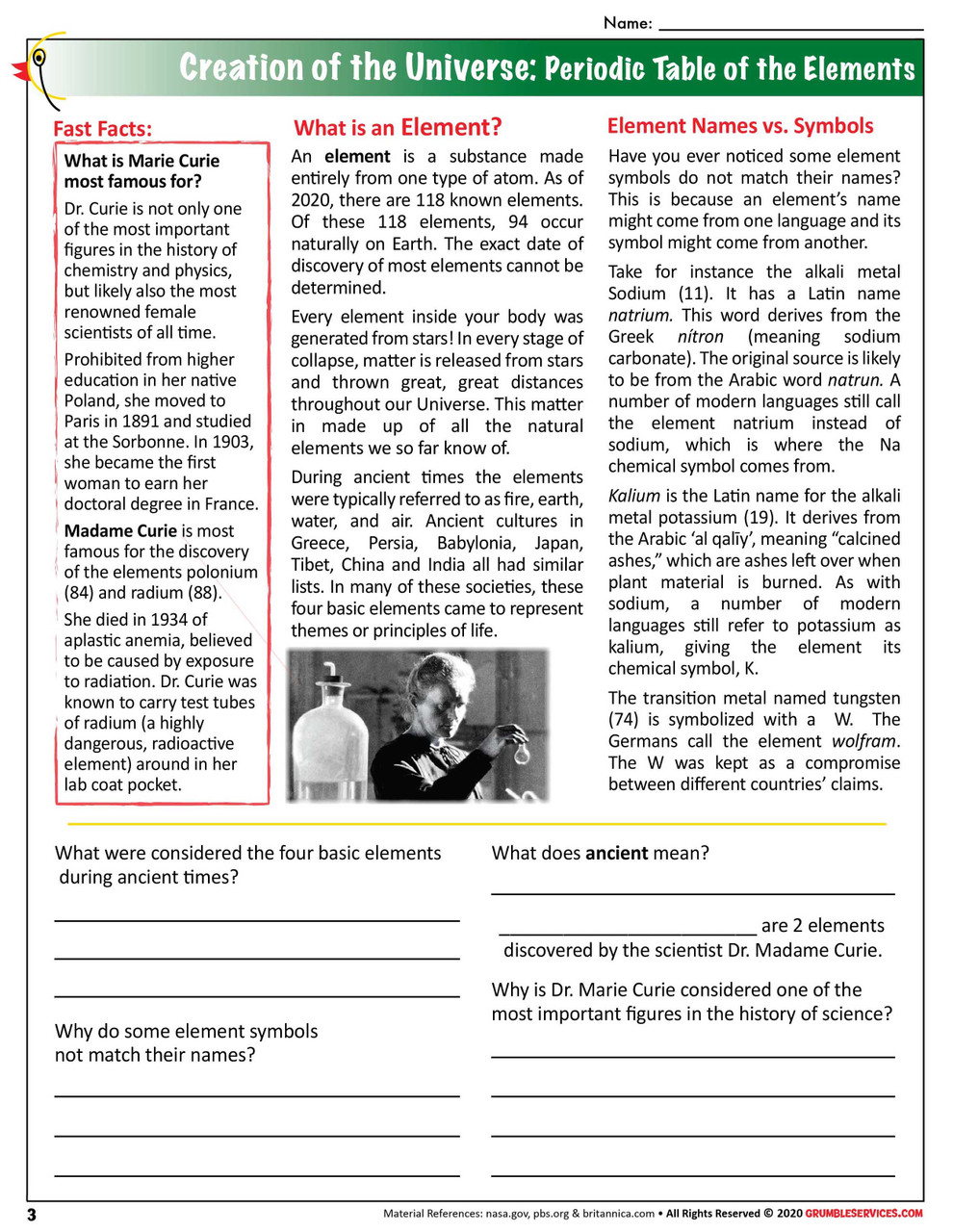 Our Universe BUNDLE: Stars, Elements, Our Solar System & Mission to the ...