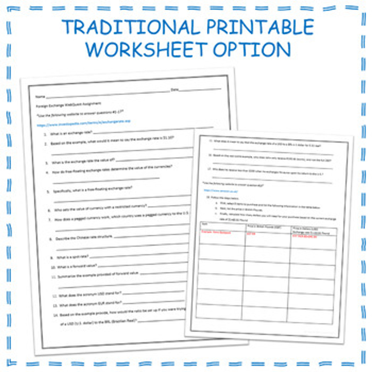 Foreign Exchange Webquest International Economics Digital Learning Google