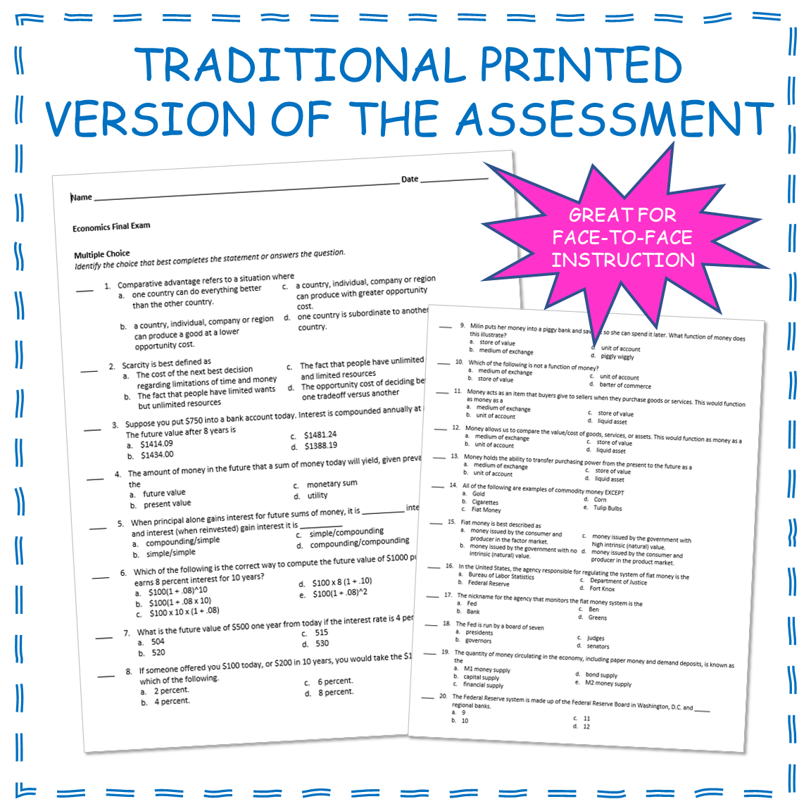 Economics Comprehensive Final Exam Distance Learning Google Forms 200 ...