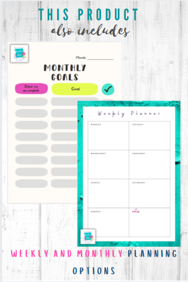 Re-Usable Binder Mindfulness and Positivity Teacher Planner