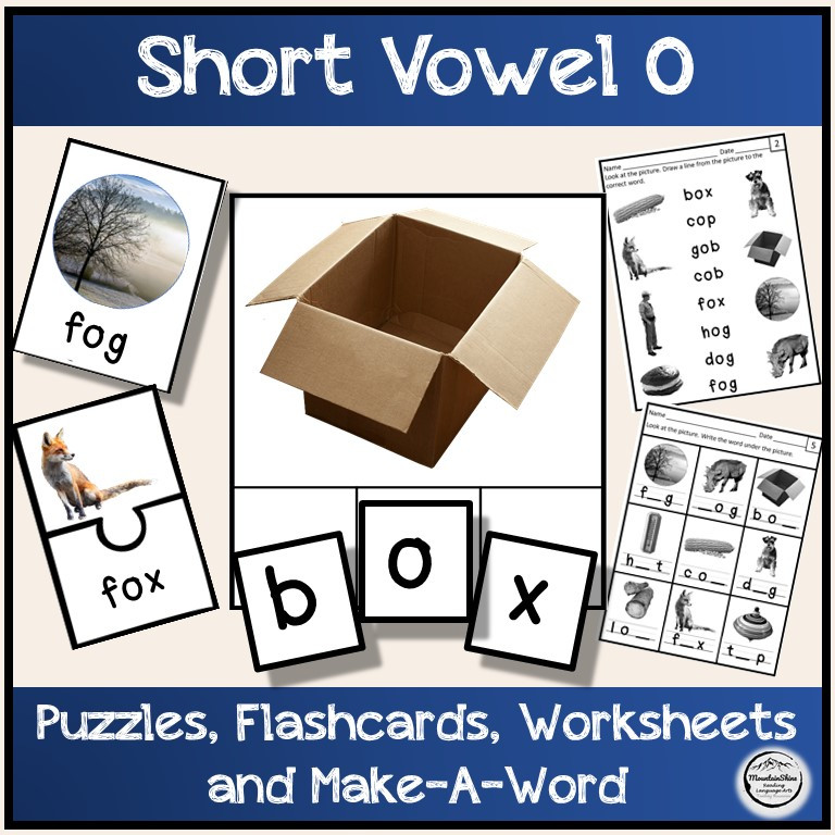 Short Vowel O Bundle Make-A-Word, Puzzles, Worksheets & Flashcards
