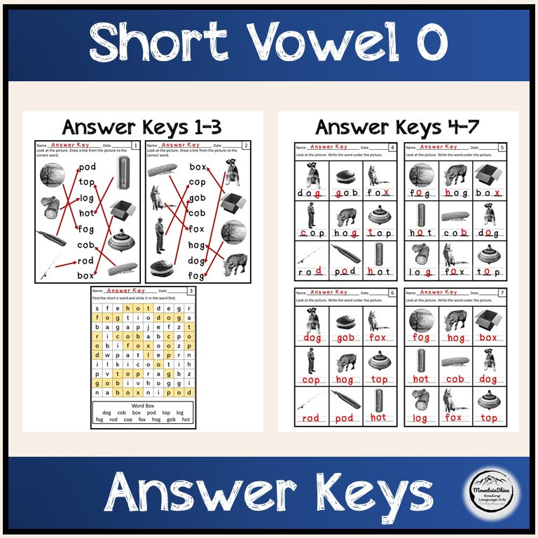 Short Vowel O Bundle Make-A-Word, Puzzles, Worksheets & Flashcards