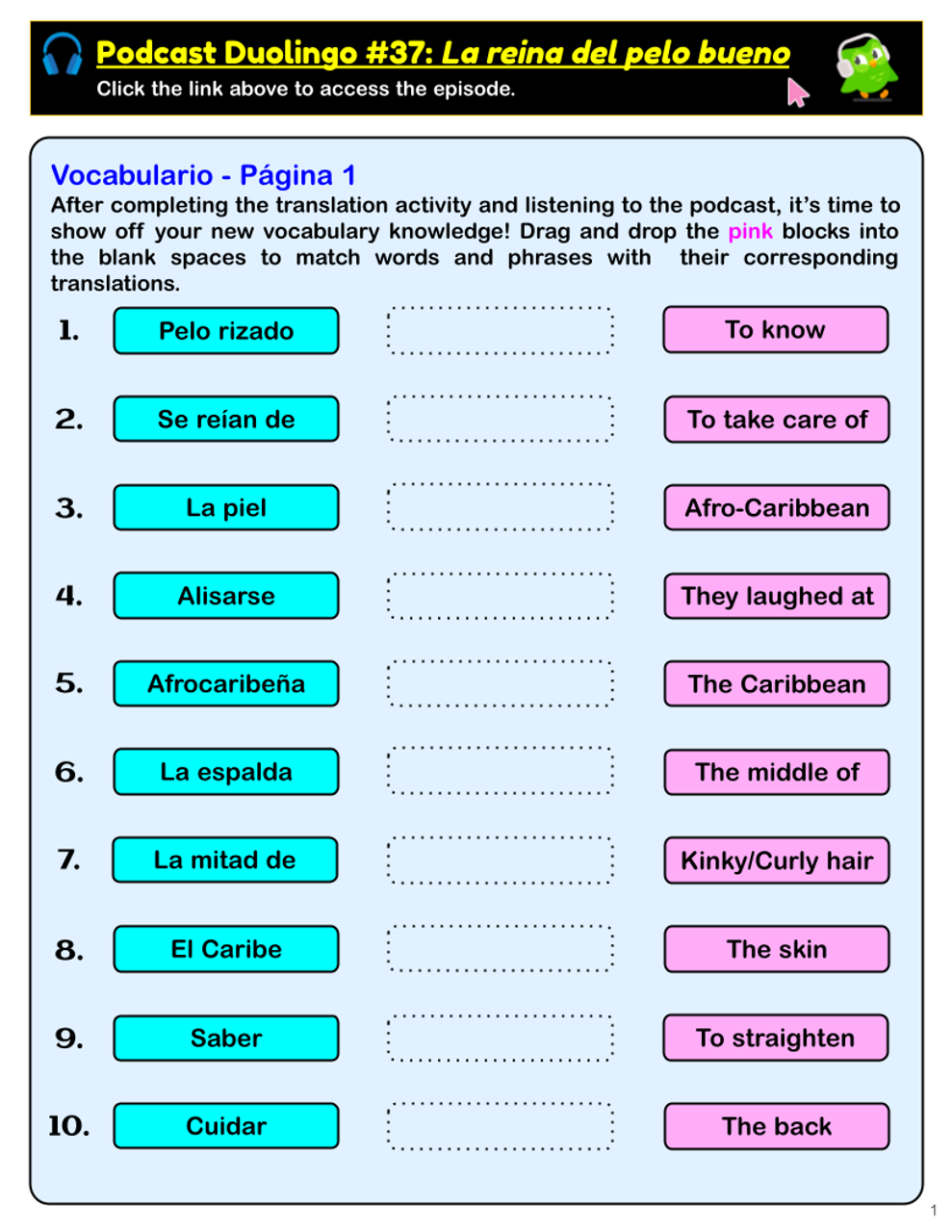 Listening Activity Guide | Duolingo Spanish Podcast #37: La reina del ...