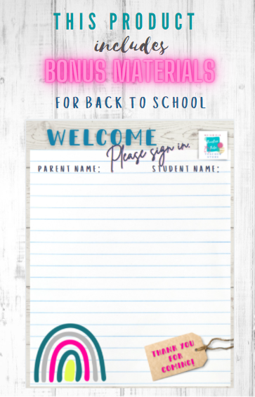 Editable Rainbow Themed Get Organized with Back to School Bonus