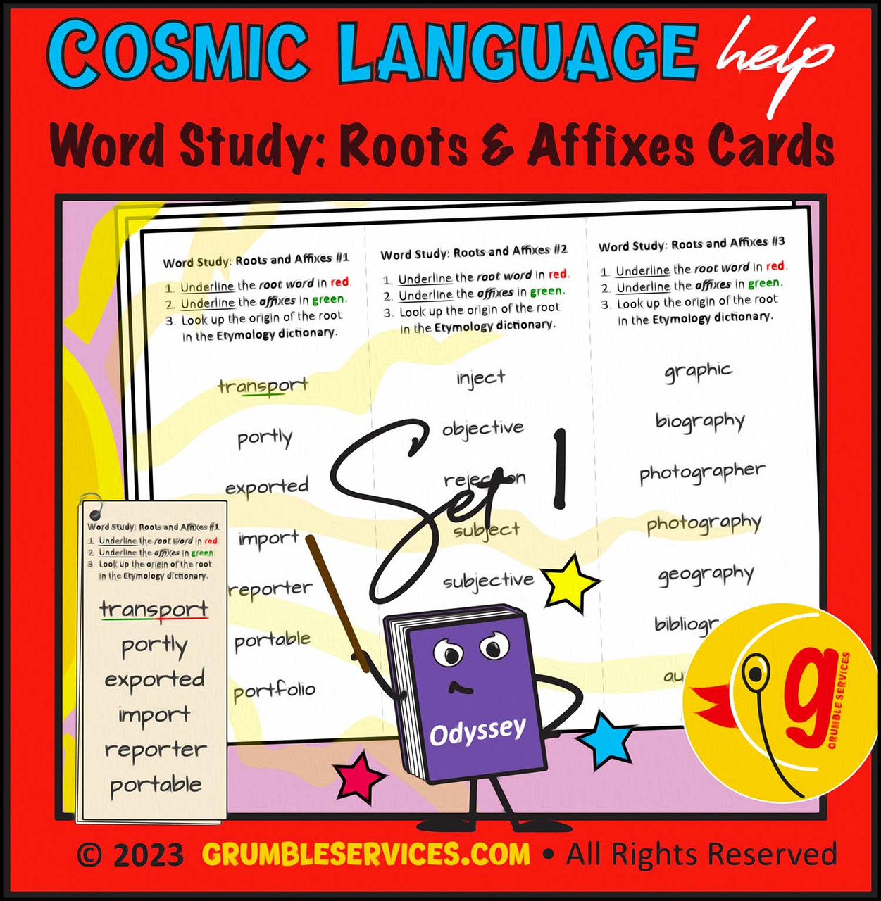 Word Families: Roots and Affixes - 12 ROOKIE Word Study Cards ...