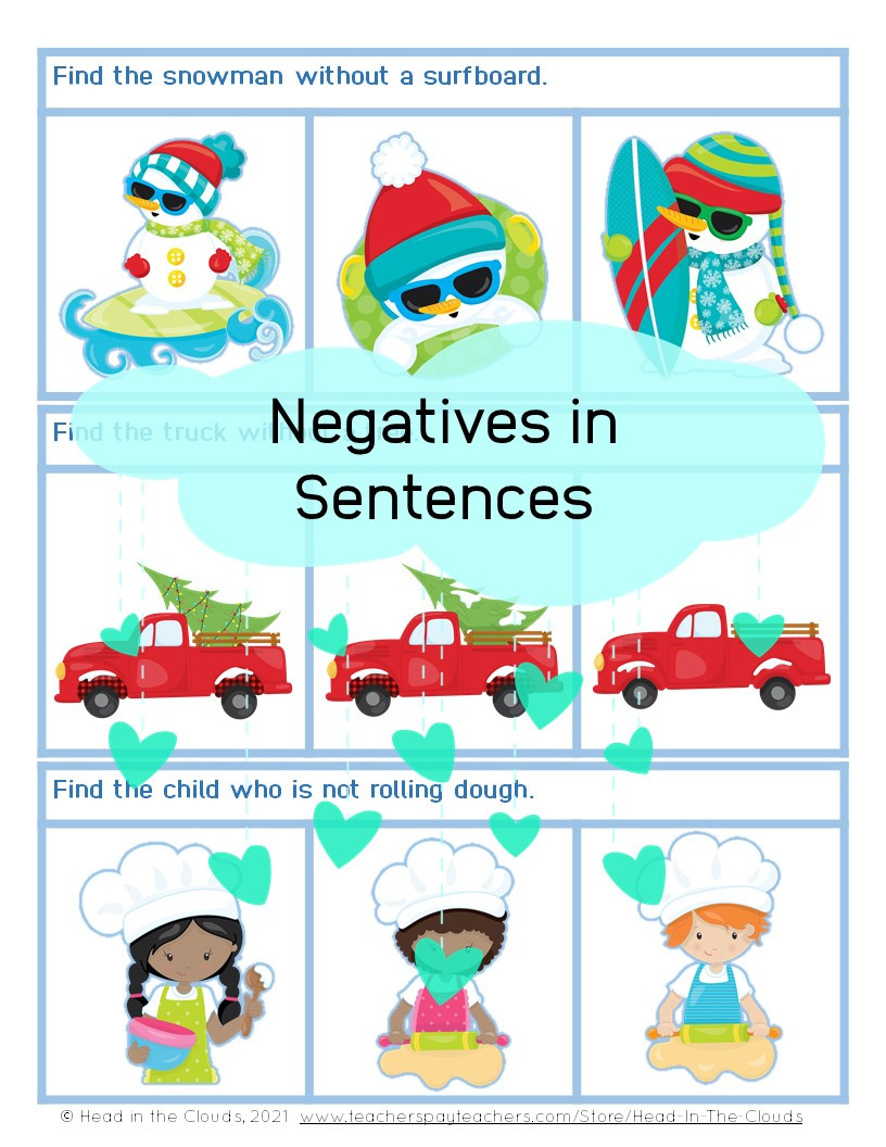 Negatives in Sentences - Winter Set