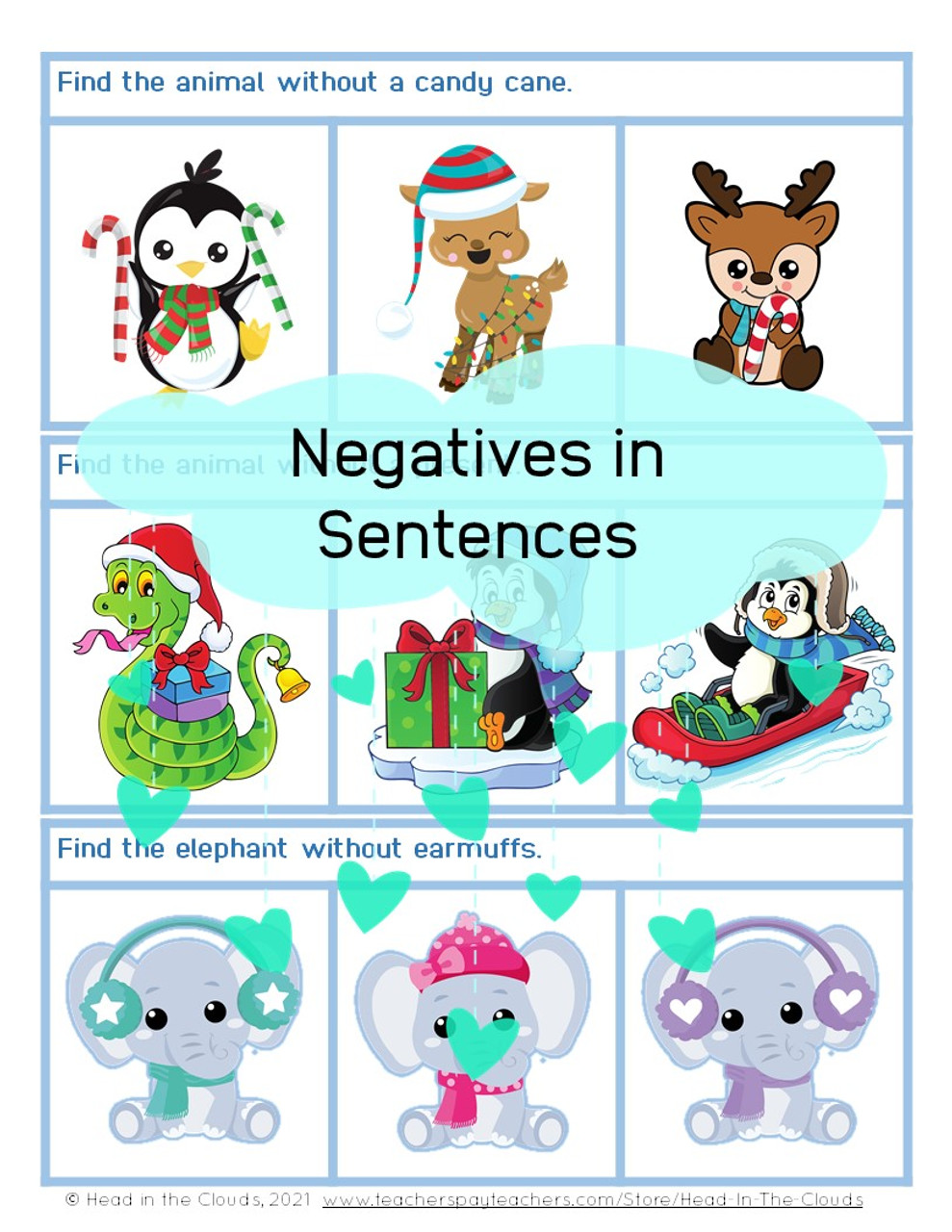 Negatives in Sentences - Winter Set