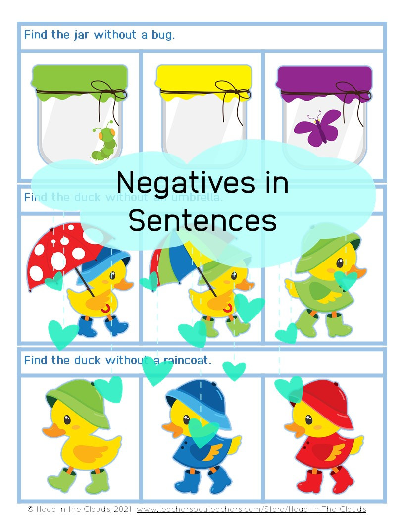 Negatives in Sentences - Spring Set - Amped Up Learning