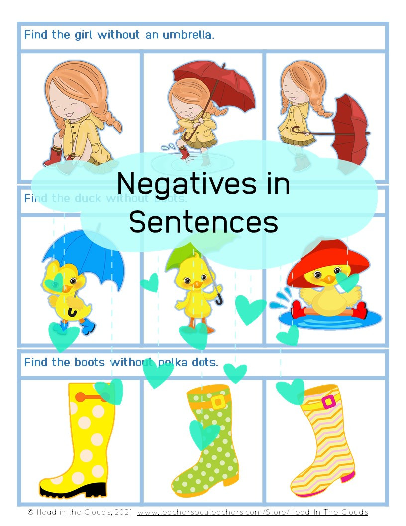 Negatives in Sentences - Spring Set - Amped Up Learning