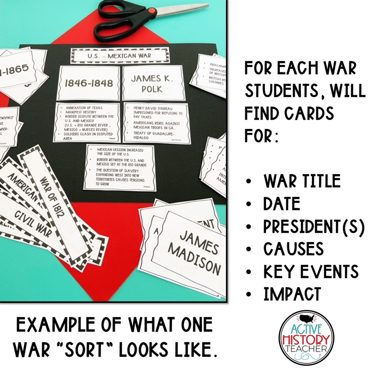 US History Review Activity Unscramble the Wars
