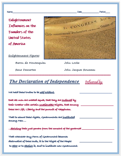 Enlightenment Influence on the Founding Fathers + Assessments - Amped ...