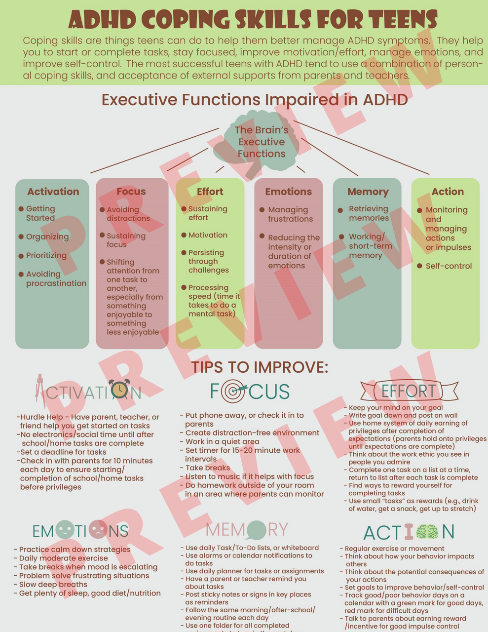 ADHD Coping Skills For Teens - Executive Funtioning Skills - Teen ADHD ...