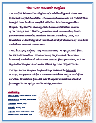 THE CRUSADES: Causes, Course, Consequences + DBQ Assessments