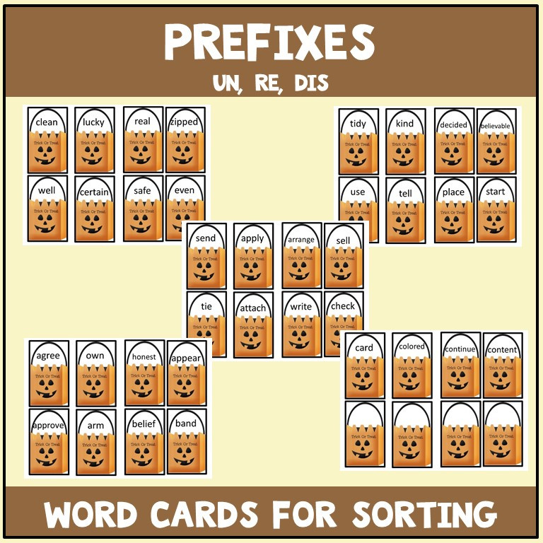 Prefixes Literacy Center Halloween Theme