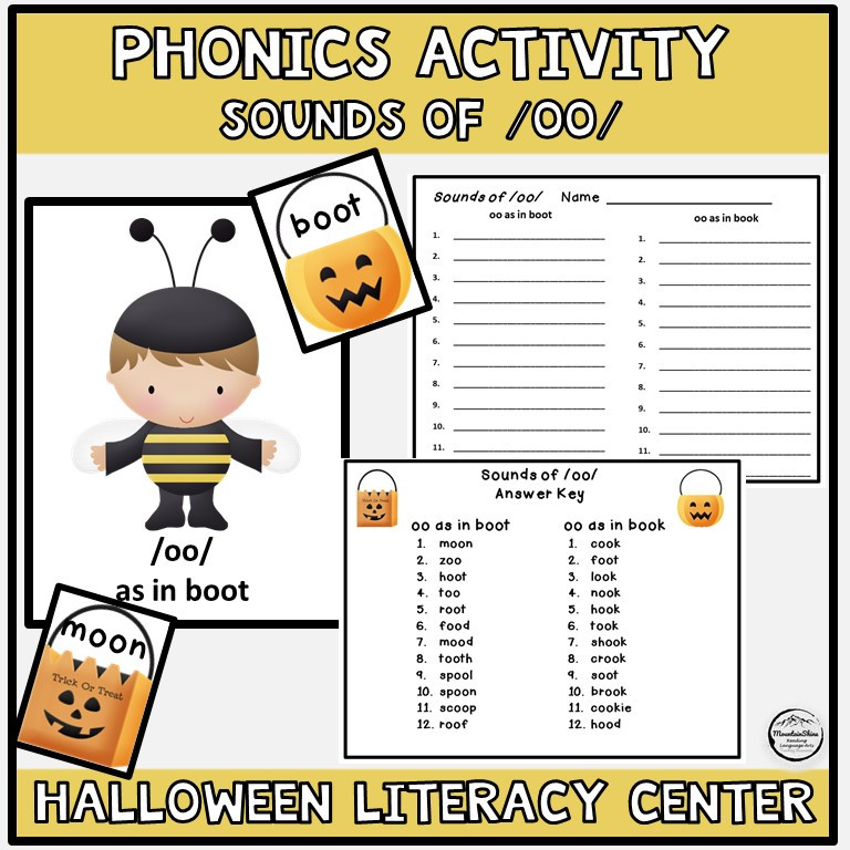 Halloween Literacy Center Sounds of OO