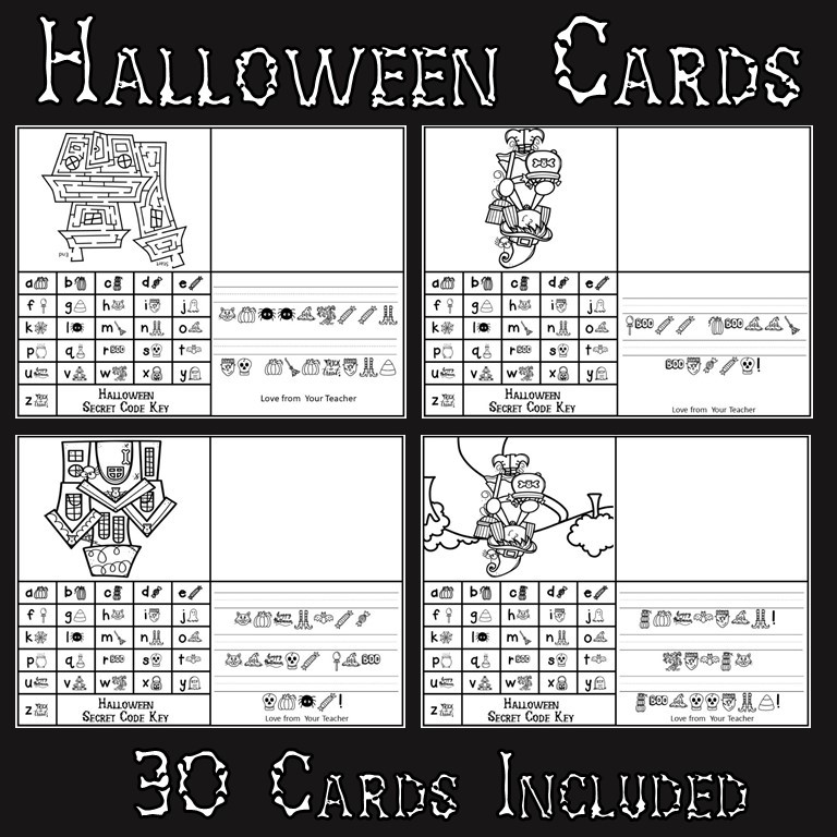 Halloween Greeting Cards Teacher to Student