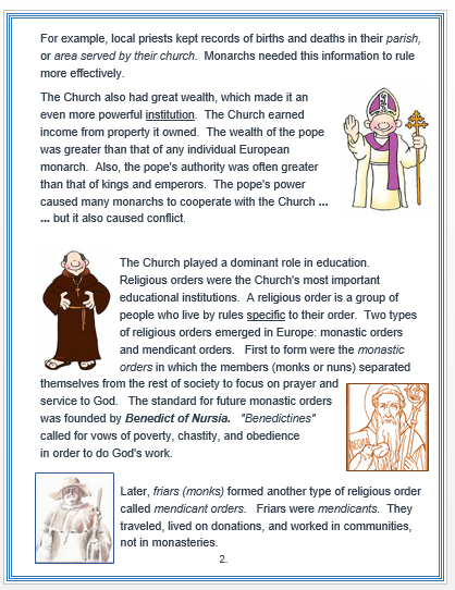 The Role of the Medieval Church + Assessments - Amped Up Learning
