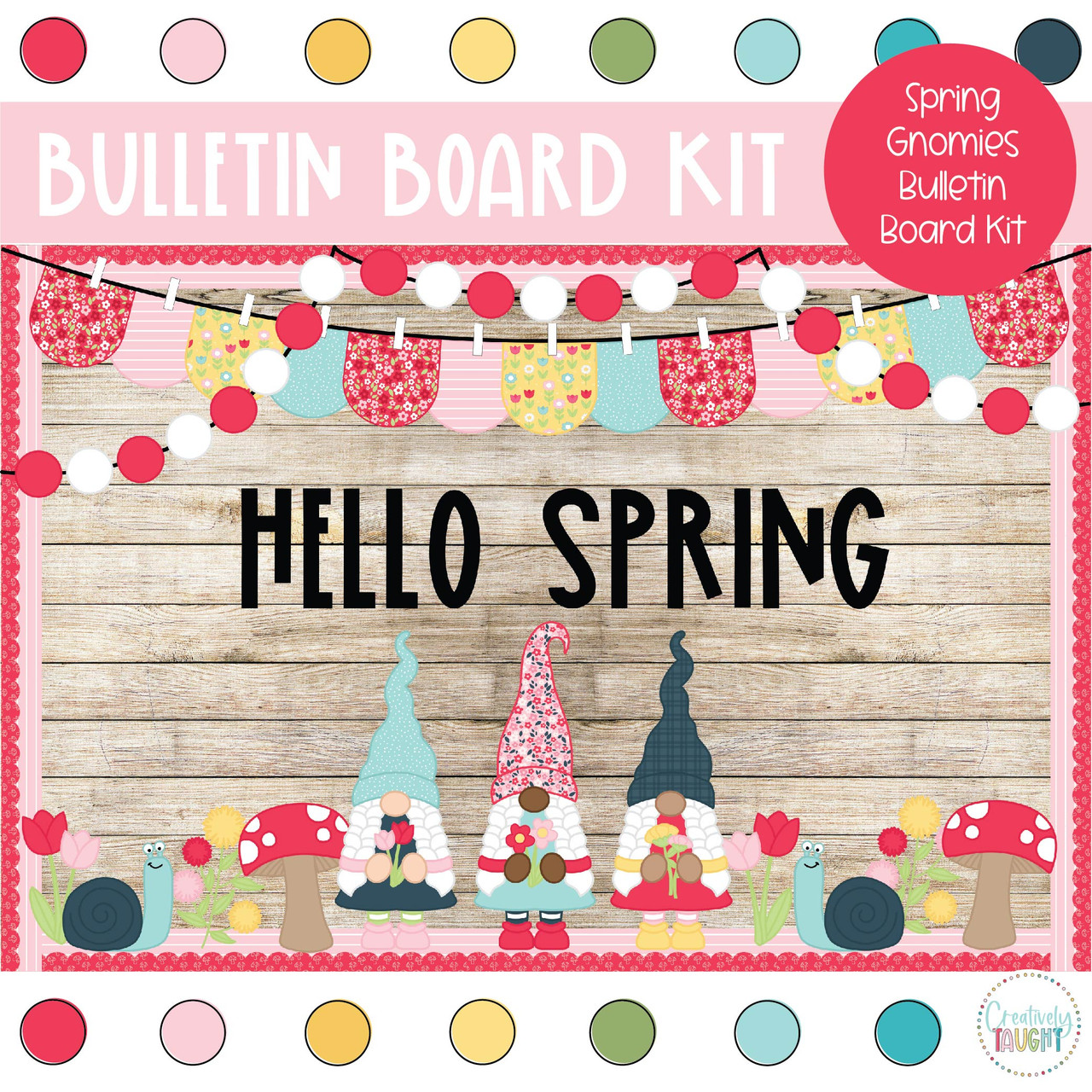 Spring Gnomes - March and April Bulletin Board Kit