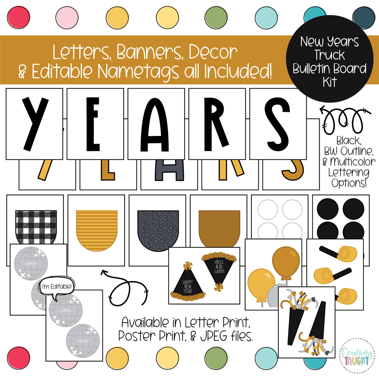 New Year's Truck - January Bulletin Board Kit