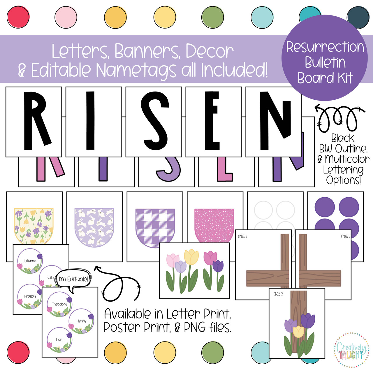 He Is Risen - Resurrection - Easter - March and April Bulletin Board Kit