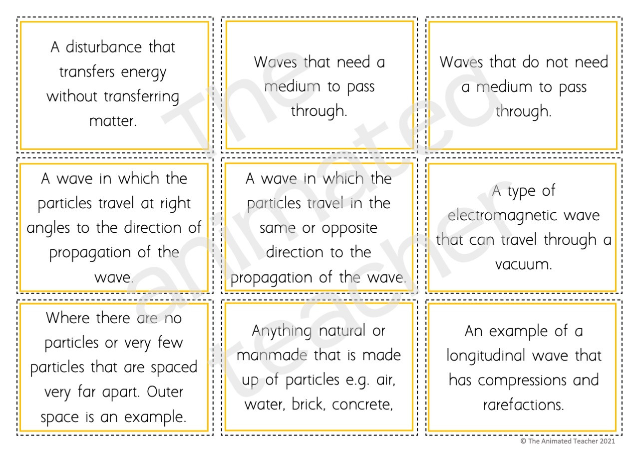 Light & Waves self marking quiz & flashcards