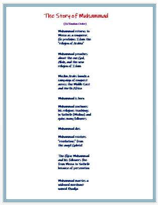 The Story of Muhammad - Timeline Activity/Assessment - Amped Up Learning