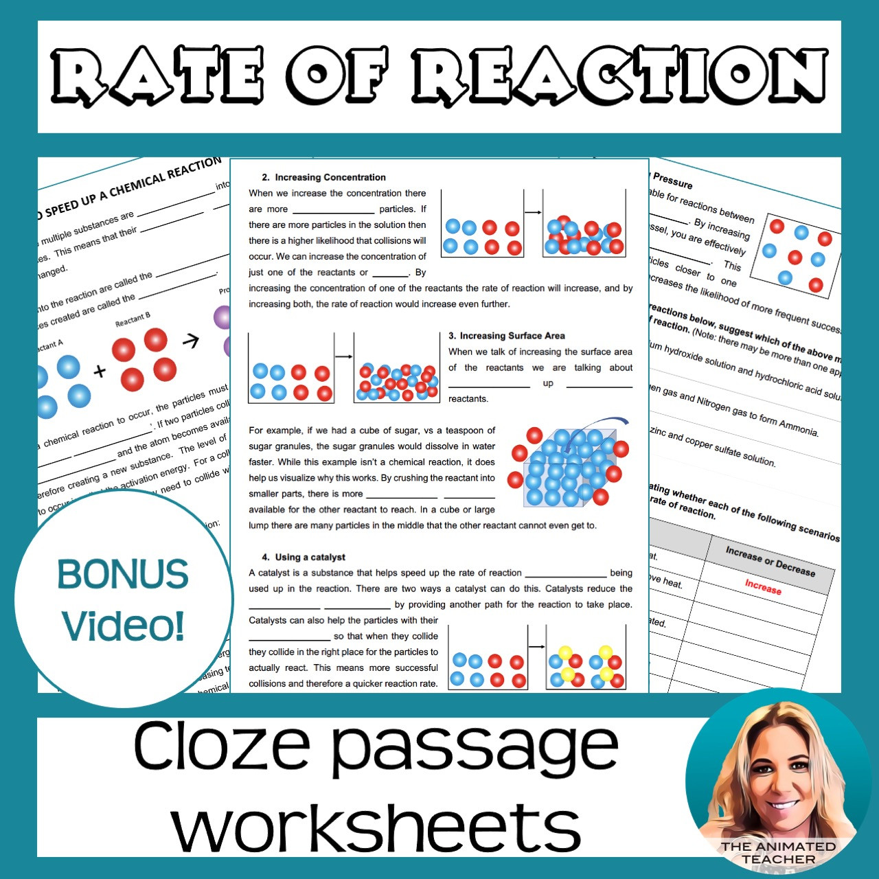 Rate of reaction worksheets