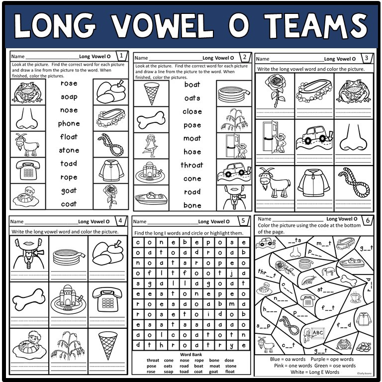 Long Vowels Long Vowel Teams 27 Worksheets
