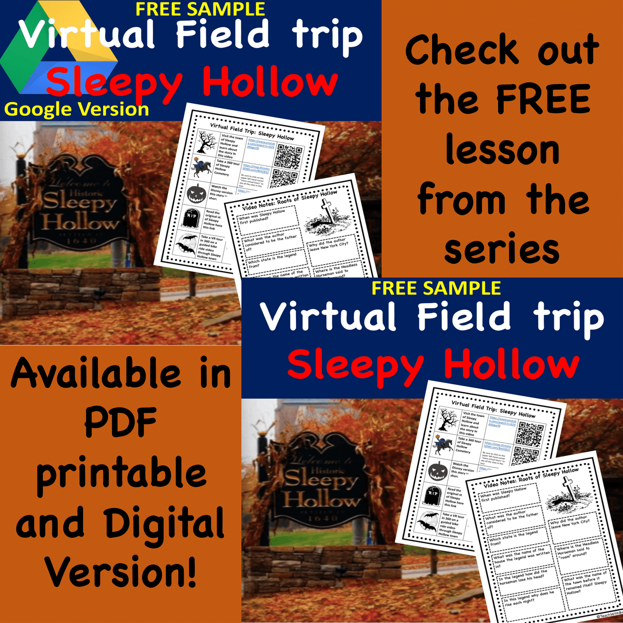 Halloween Virtual Field Trip Discount Bundle for Middle and High School