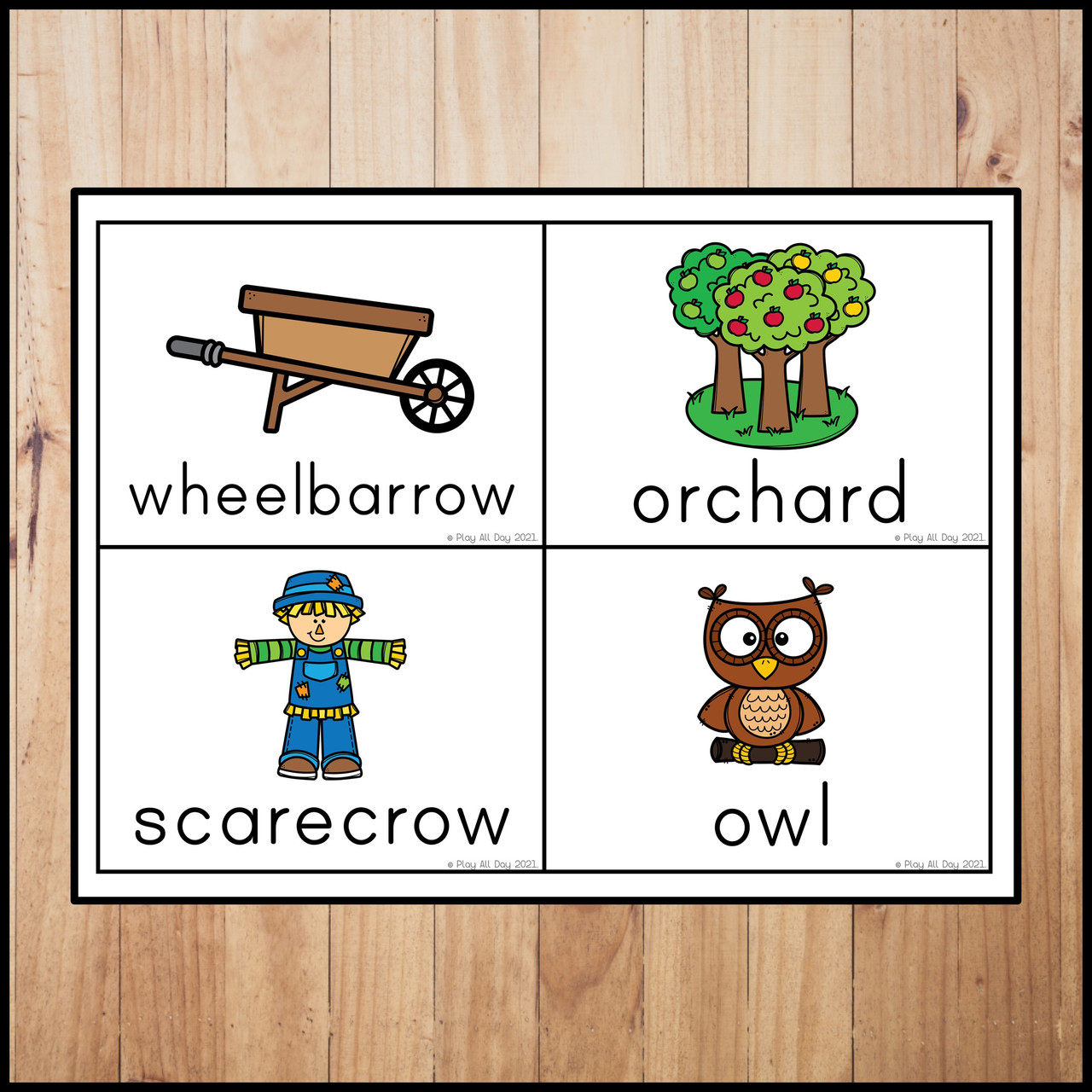 FALL Themed Vocabulary Cards - Amped Up Learning