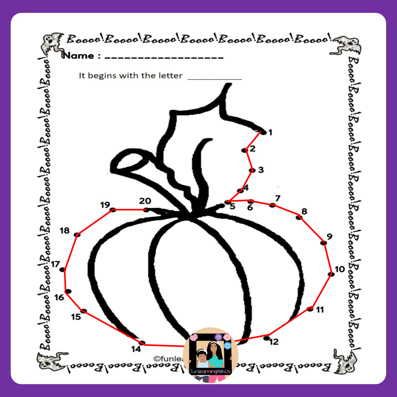 Halloween Connect the Dots| Dot to Dot worksheets | Numbers Counting 1-30