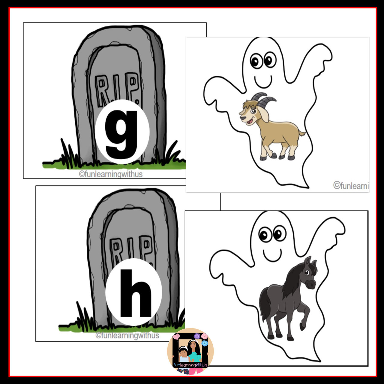 Alphabet Beginning Sound Matching - Halloween Theme Beginning Sound ...