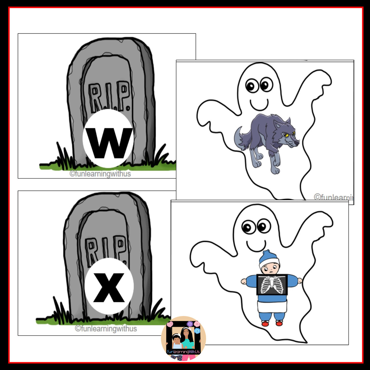 Alphabet Beginning Sound Matching - Halloween Theme Beginning Sound ...