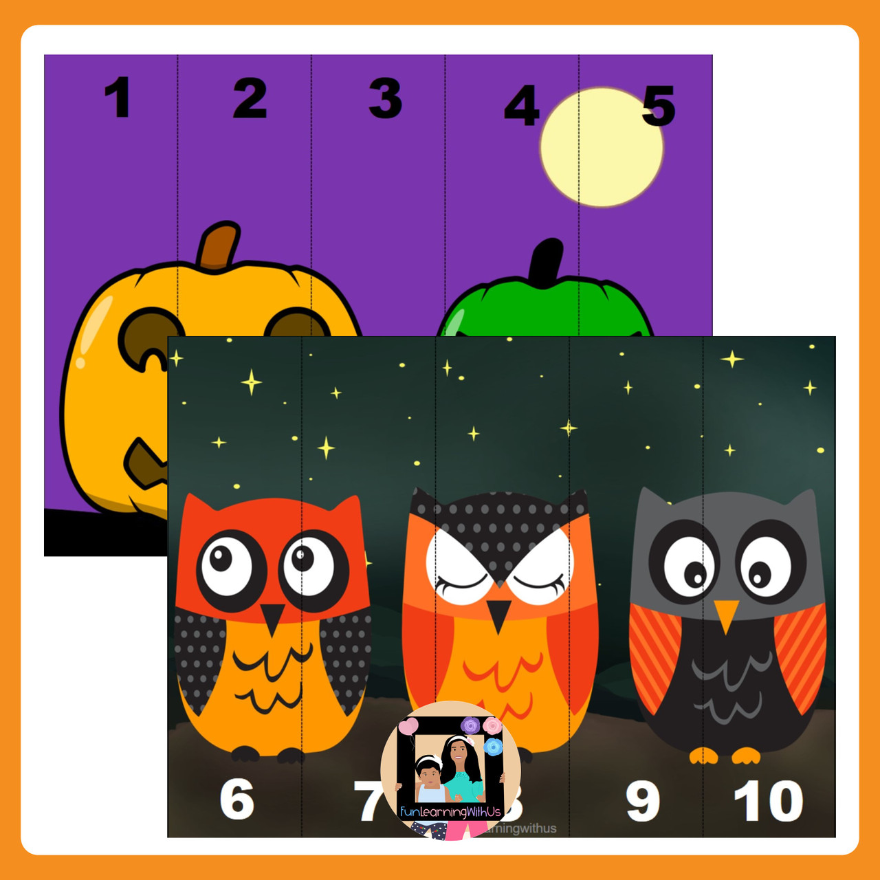 Number Sequencing Puzzle Number Sense Activity(1-20) Halloween Theme Puzzle