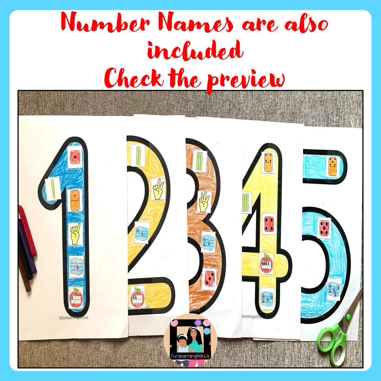 Numbers Coloring Activity Subitizing Number sense 1-10 Counting Practice