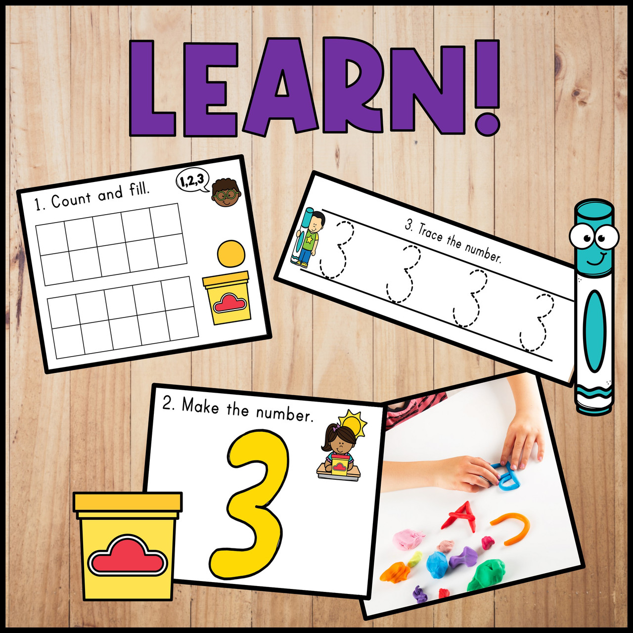 Number Dough Mats 0-20 | FRENCH Version Included! - Amped Up Learning