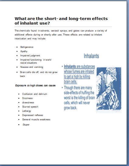 "Heads Up"-The Dangers of Inhalants - Amped Up Learning