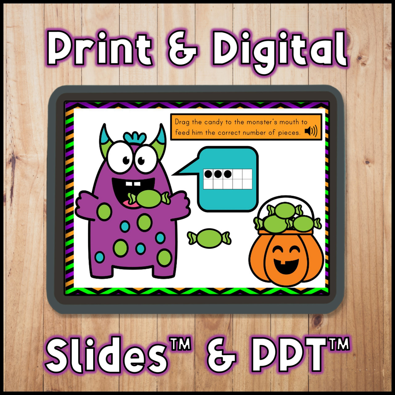 Halloween Counting 1 to 10 - Feed the Monster | Print & Digital - Amped ...