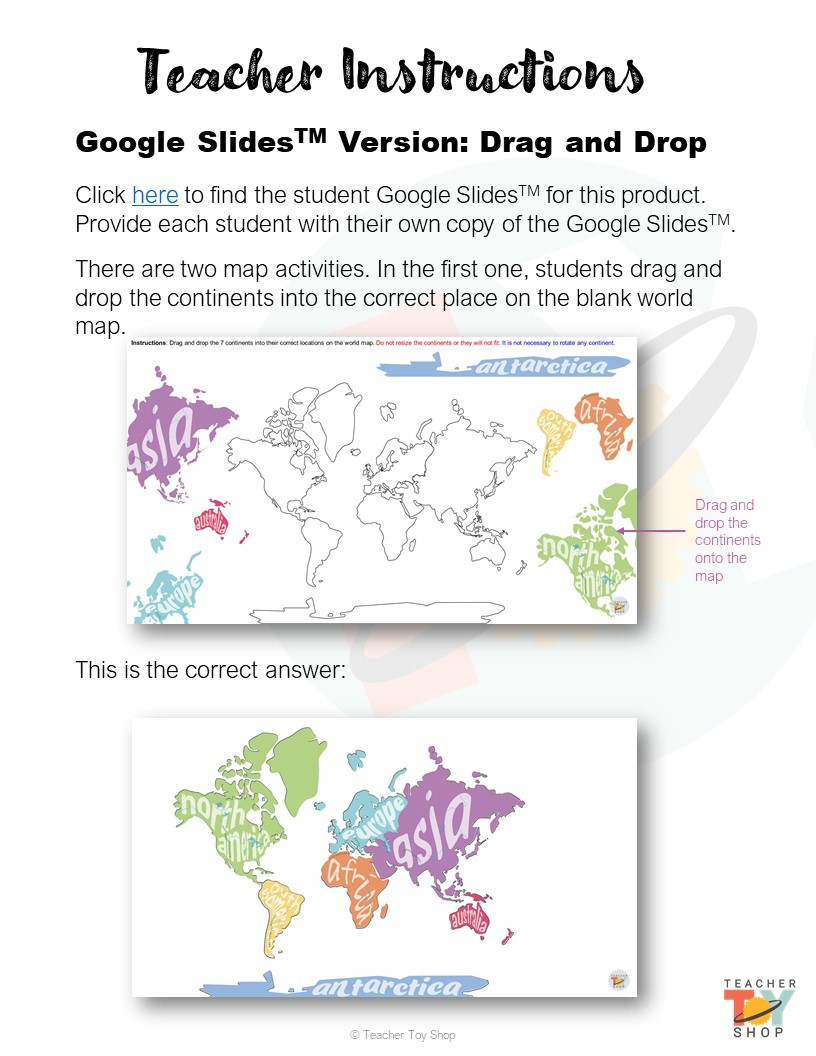 World Map Label and Assemble Continents and Oceans | Digital - Amped Up ...