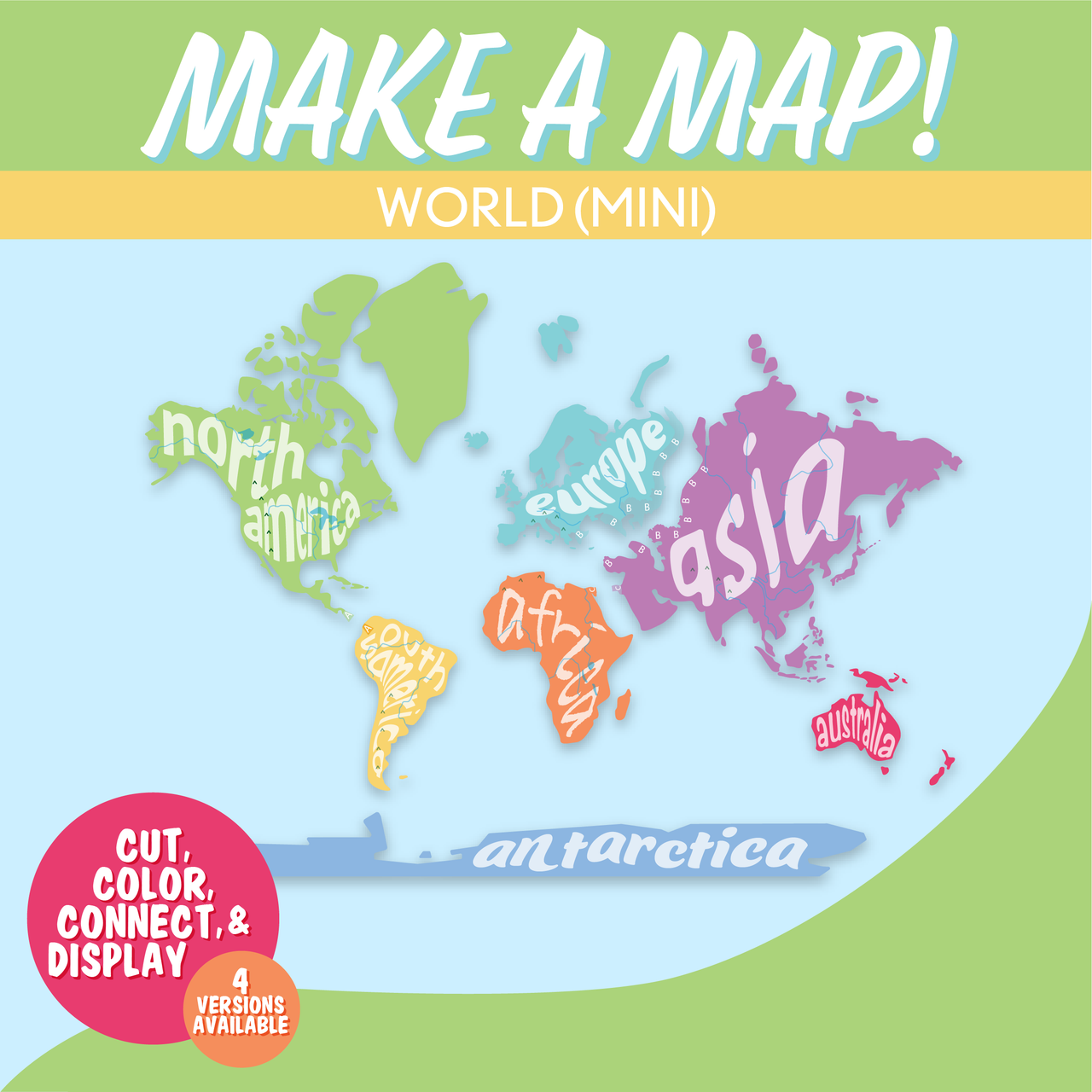 World Map Cut and Paste the Continents to Make a Map | Geography ...