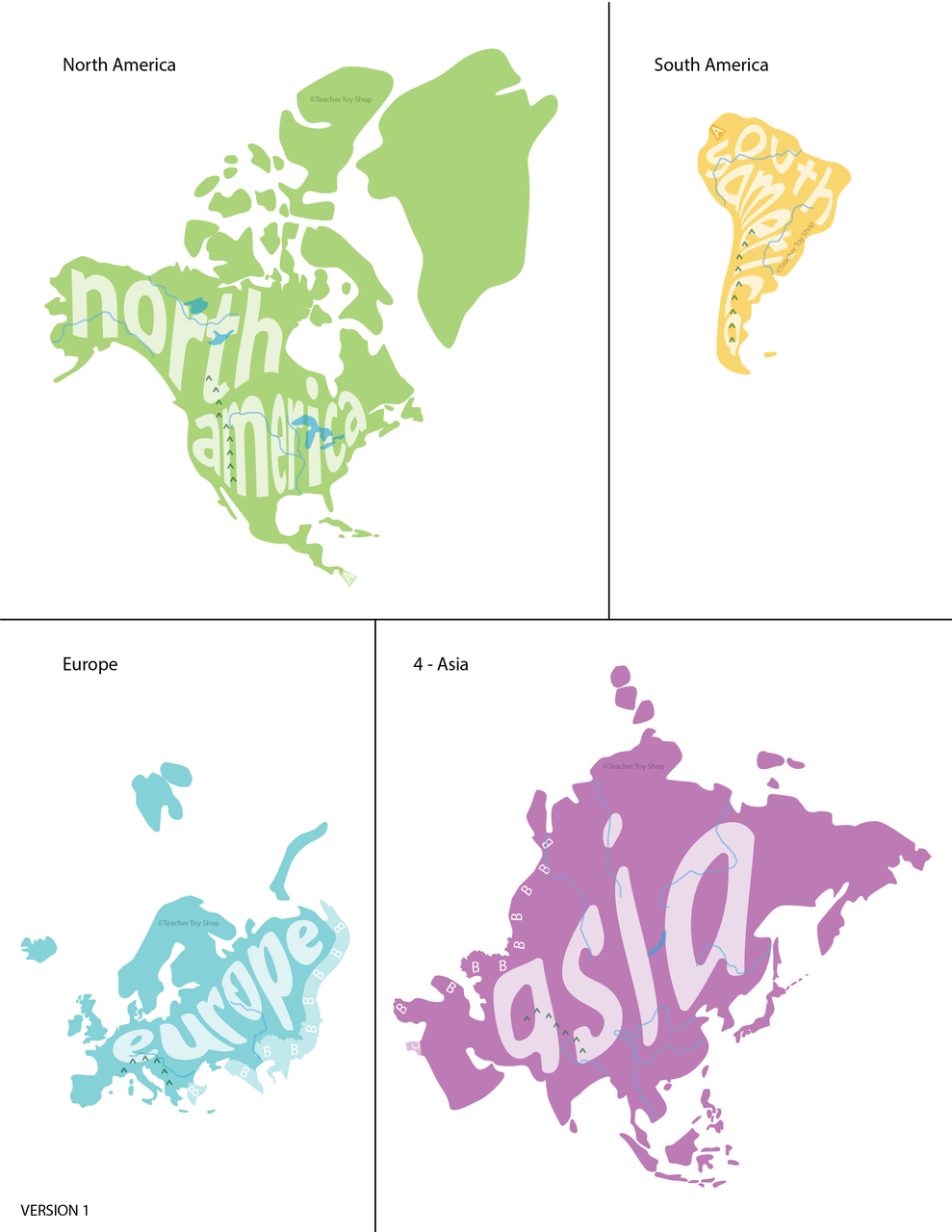 World Map Cut and Paste the Continents to Make a Map | Geography ...