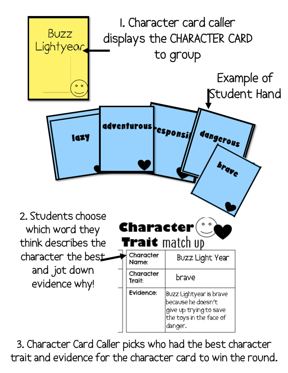 FREE - Character Trait Match Up - Amped Up Learning