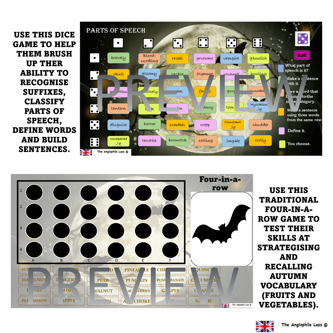 Halloween vocabulary practice | Idioms | Synonyms | Collocations | Roll ...