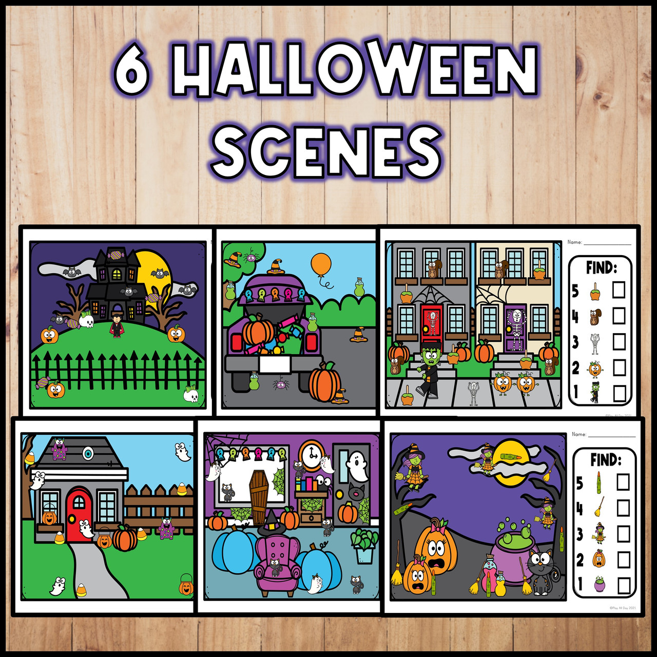 Halloween Hidden Objects | Visual Perception Activities | Print and Digital