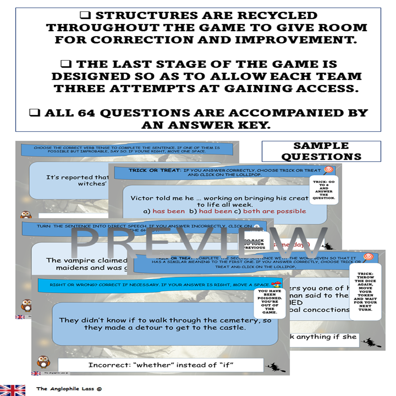 ELA Halloween game | Direct and indirect speech