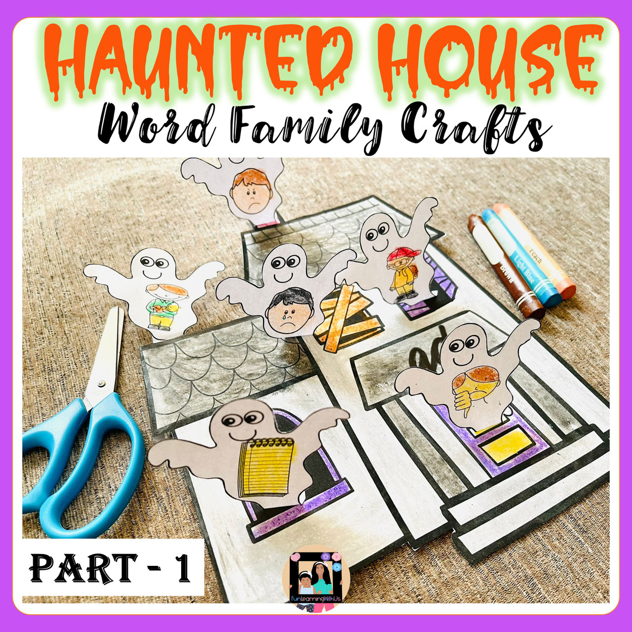 Haunted House Craft | Halloween Word Family Craft | CVC Word Family ...