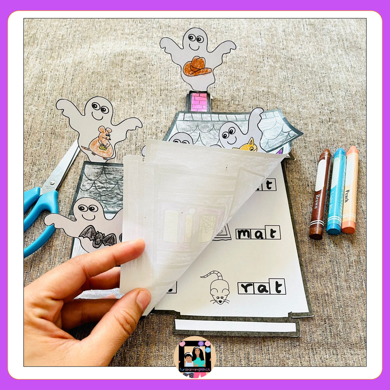 Haunted House Craft | Halloween Word Family Craft | CVC Word Family ...