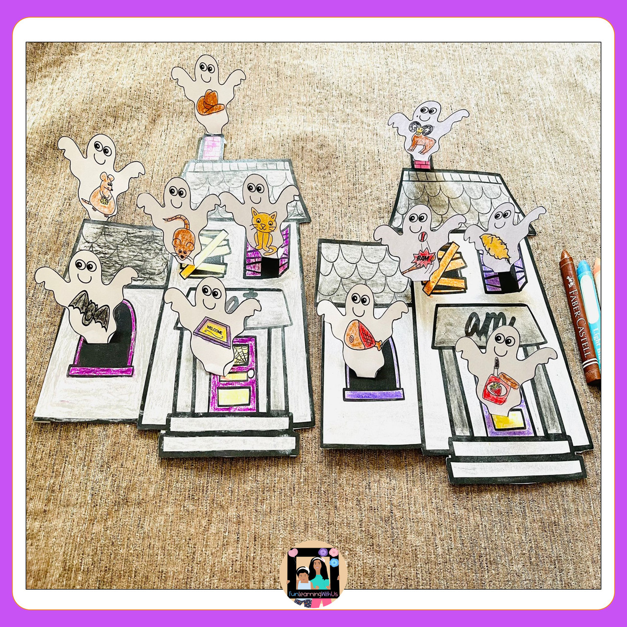 Haunted House Craft | Halloween Word Family Craft | CVC Word Family ...