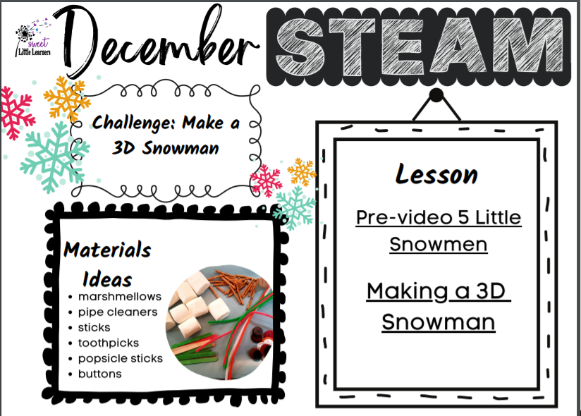 Winter STEAM Bundle, STEAM for little learners, STEAM lessons,