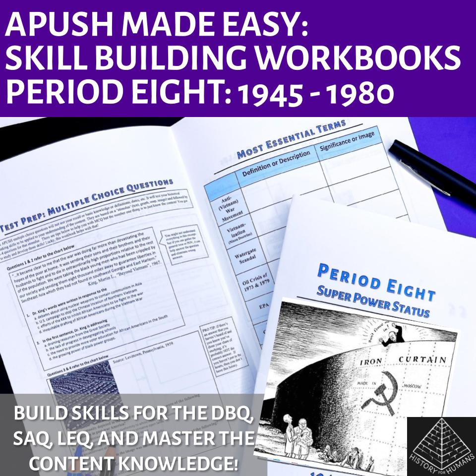 AP US History Period 8 Workbook | Skill Building for DBQ, SAQ, MCQ ...